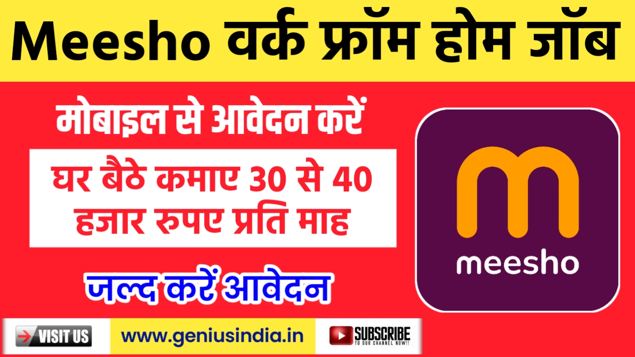 Meesho Work From Home Job 2024: घर बैठे 5-6 घंटे काम करके कमाएं 40 हजार ...